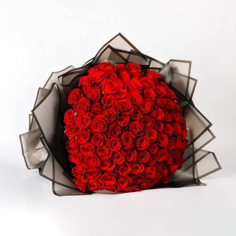 Luxury 100 Red Roses Bouquet - Zahra Al Doula